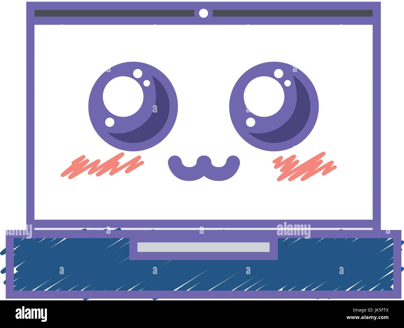 Laptop icon kawaii technology vector Stock Vector Images - Alamy