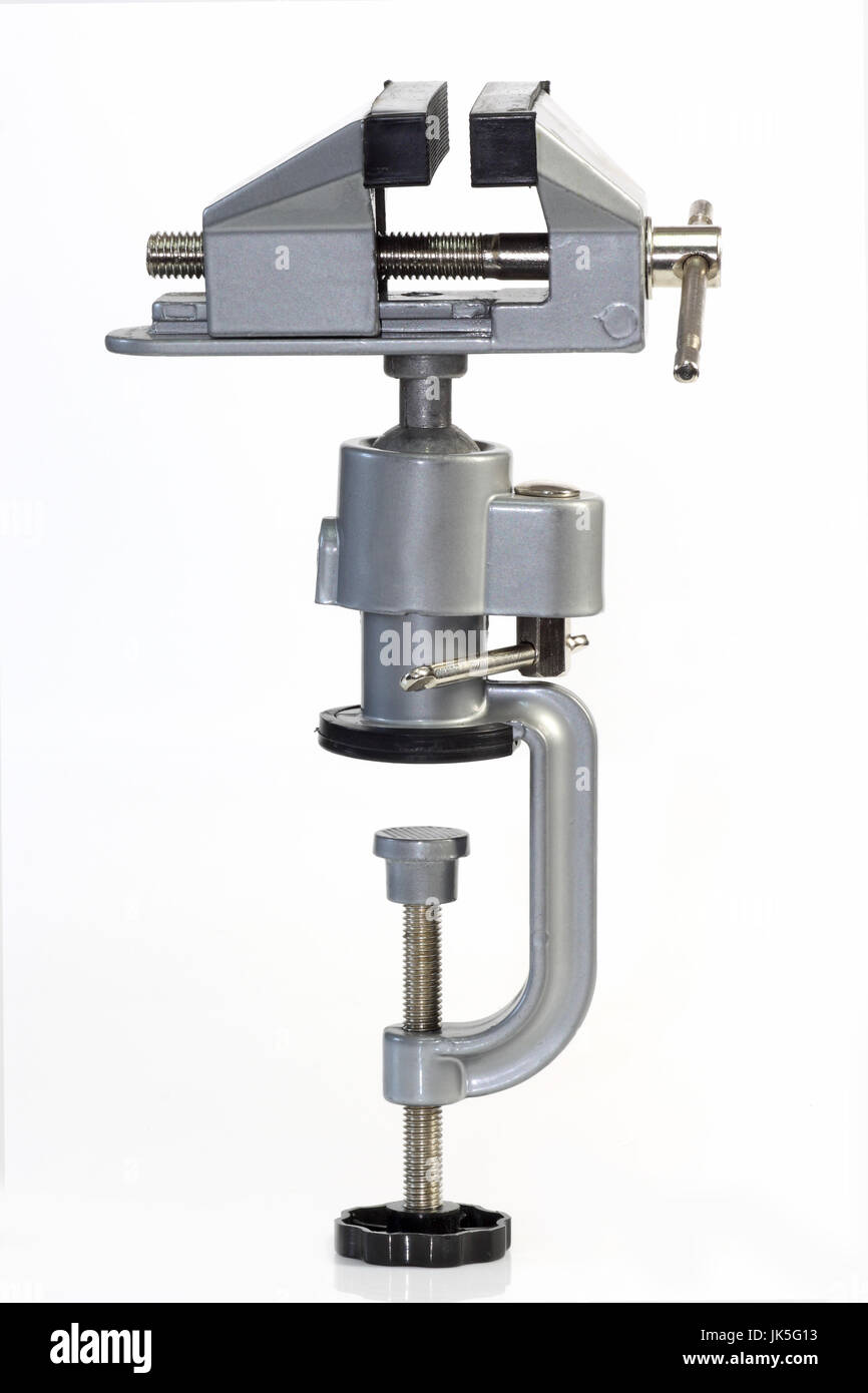 Bench vice isolated on white background Stock Photo - Alamy