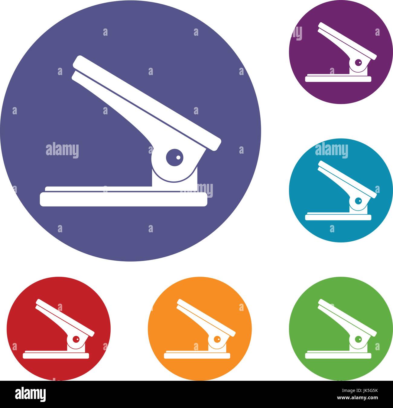 Office paper hole puncher icons set Stock Vector Image & Art - Alamy