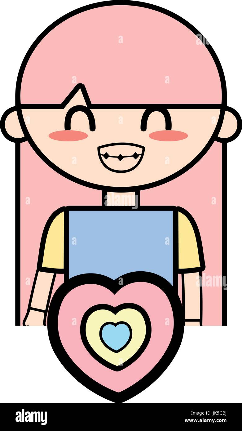 beauty girl with heart and hairstyle design Stock Vector Image & Art ...