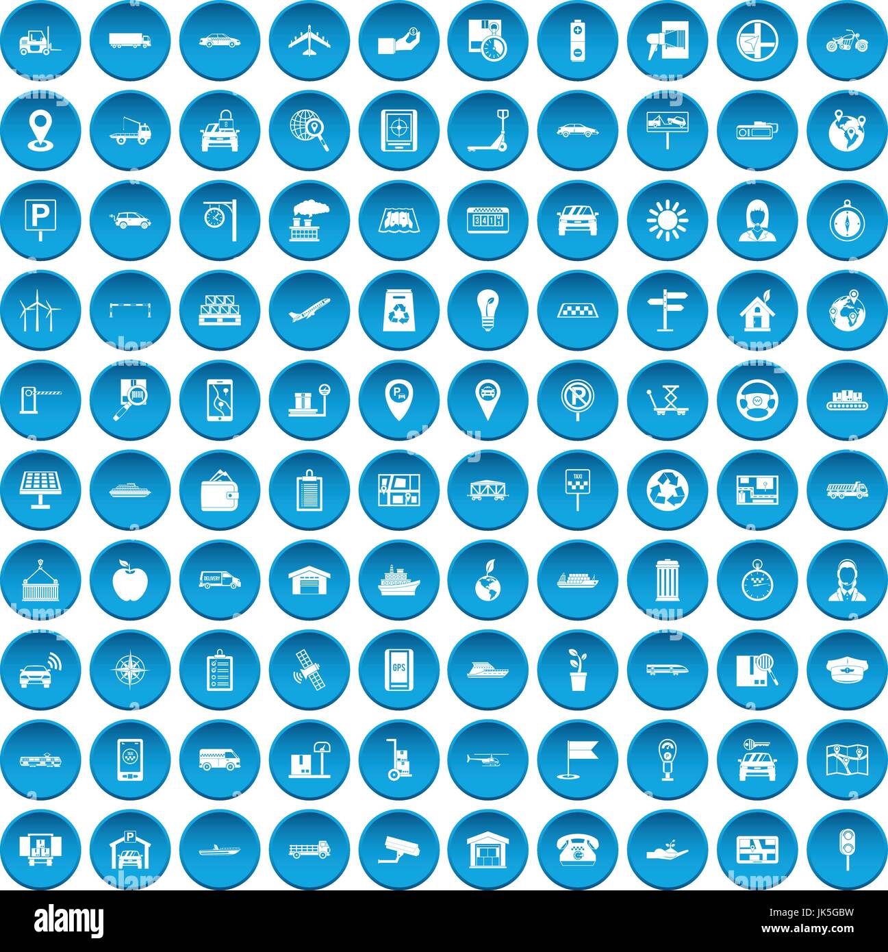 100 navigation icons set blue Stock Vector Image & Art - Alamy