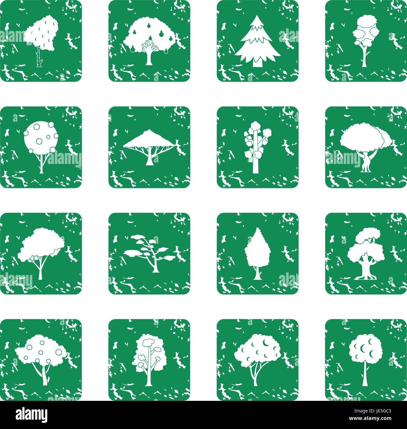 Trees icons set grunge Stock Vector Image & Art - Alamy