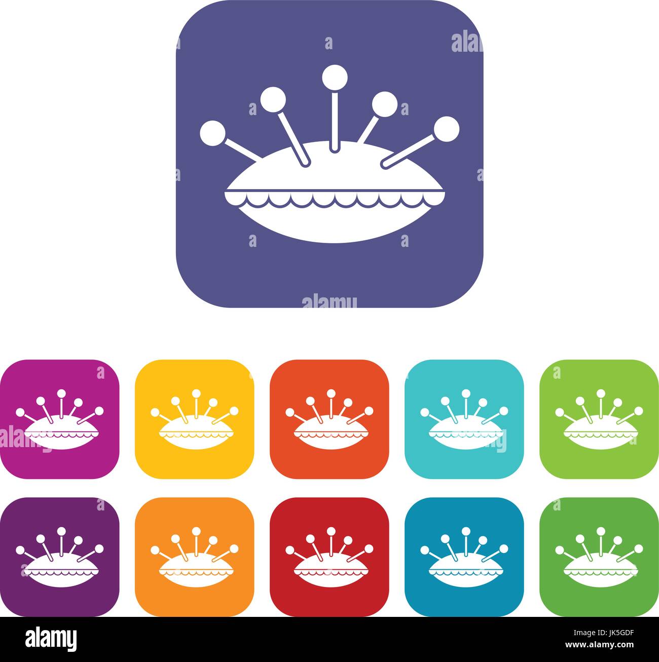 Pillow with needles icons set Stock Vector Image & Art - Alamy