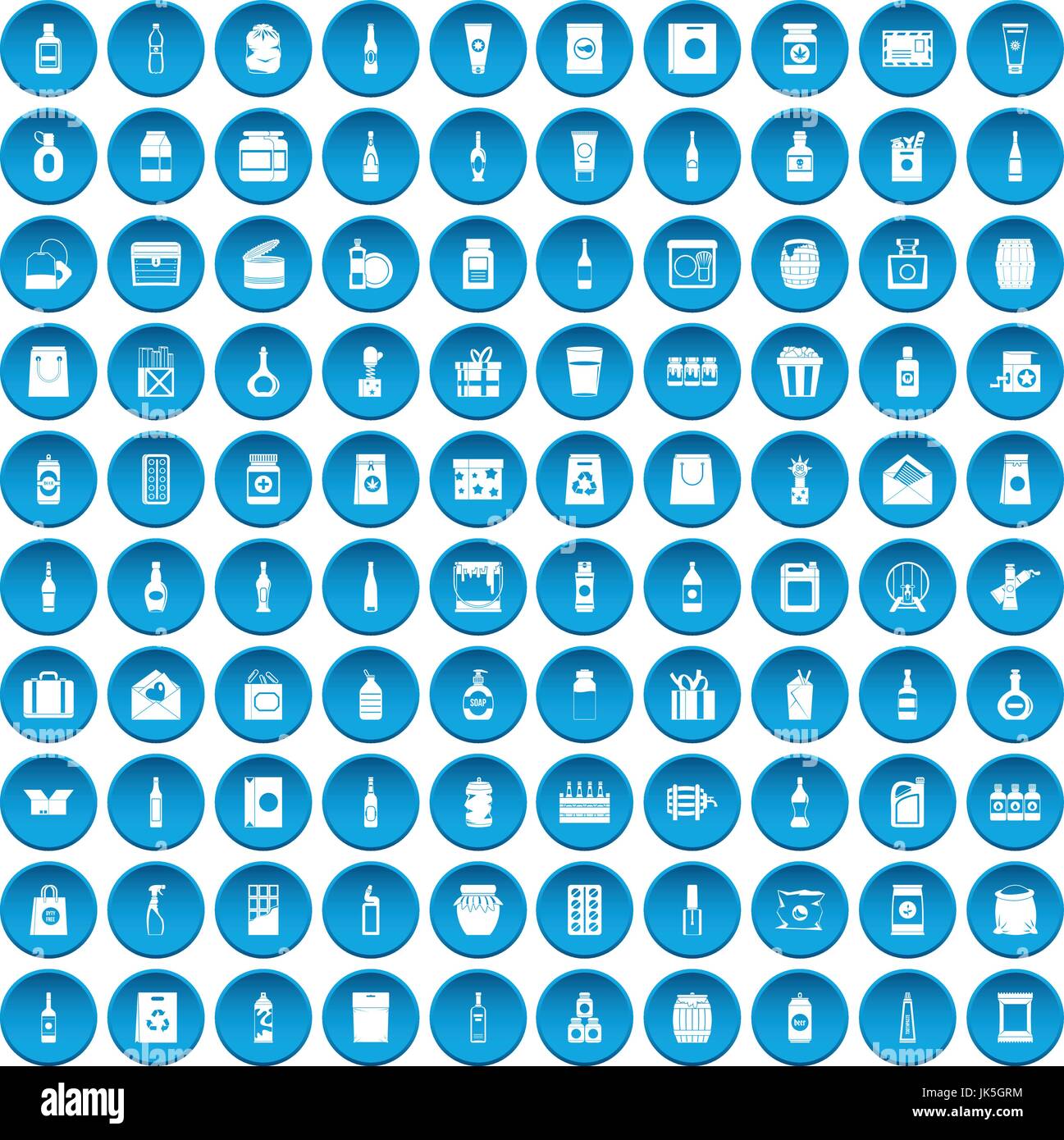 100 packaging icons set blue Stock Vector Image & Art - Alamy