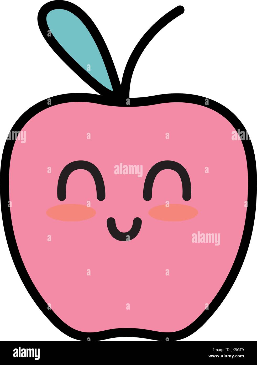 kawaii cute happy apple fruit Stock Vector Image & Art - Alamy