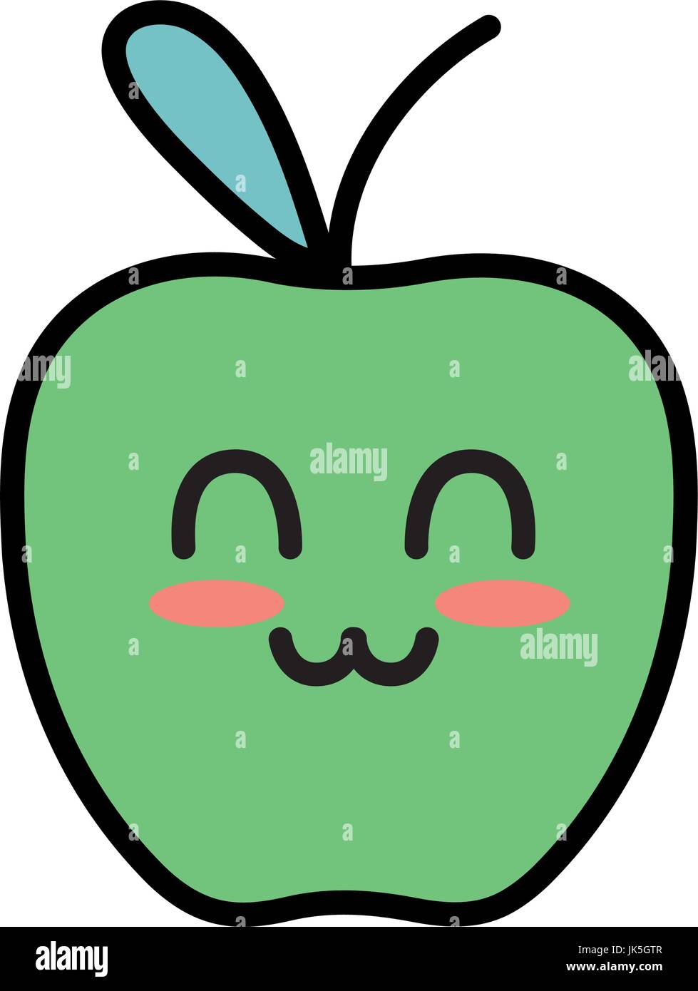 kawaii cute happy apple fruit Stock Vector Image & Art - Alamy