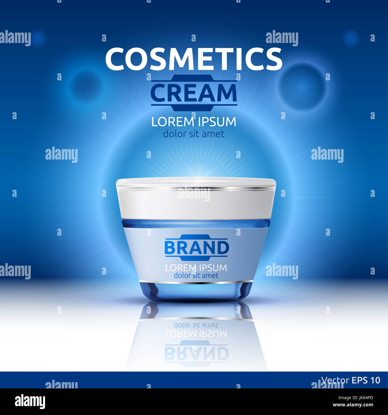 Moisturizing Cream cosmetic ads template. Hydrating face lotion. Mockup ...