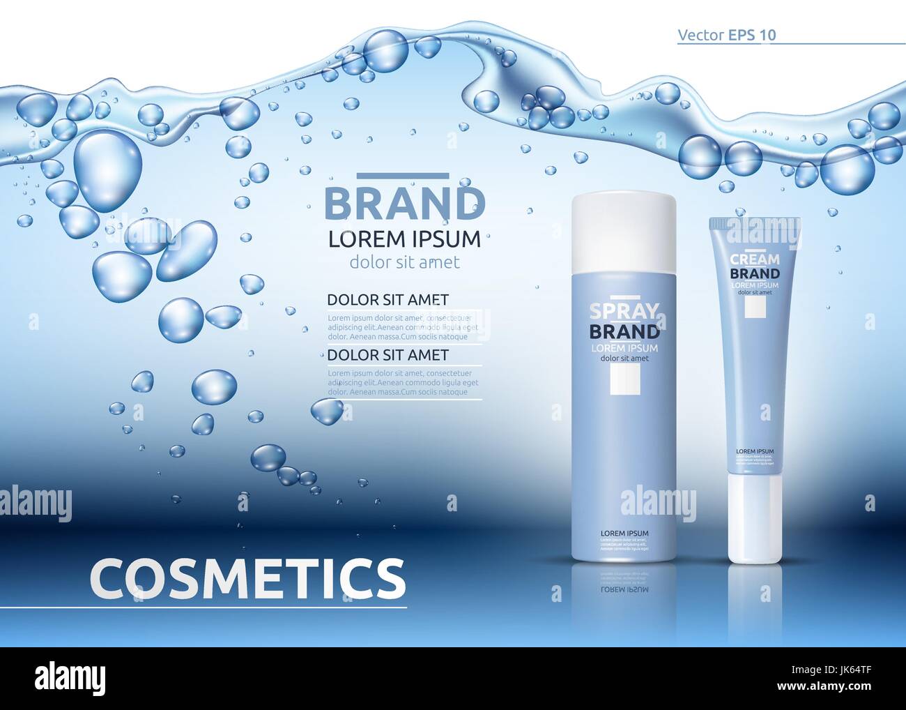 Aqua Moisturizing cosmetics ads template. Hydrating facial or body ...