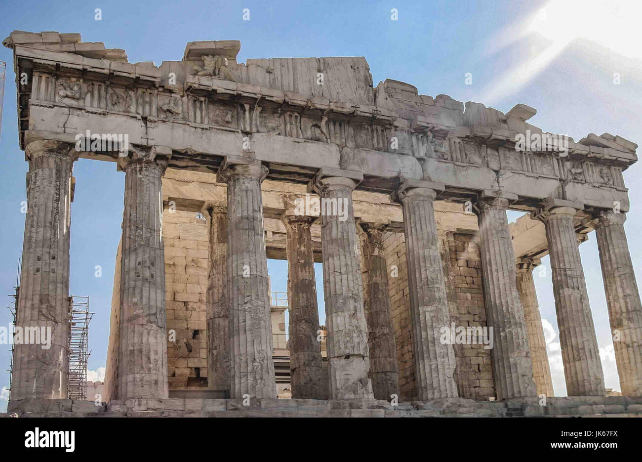 Athens, Greece. 30th Sep, 2004. The Doric columns on the west façade of ...