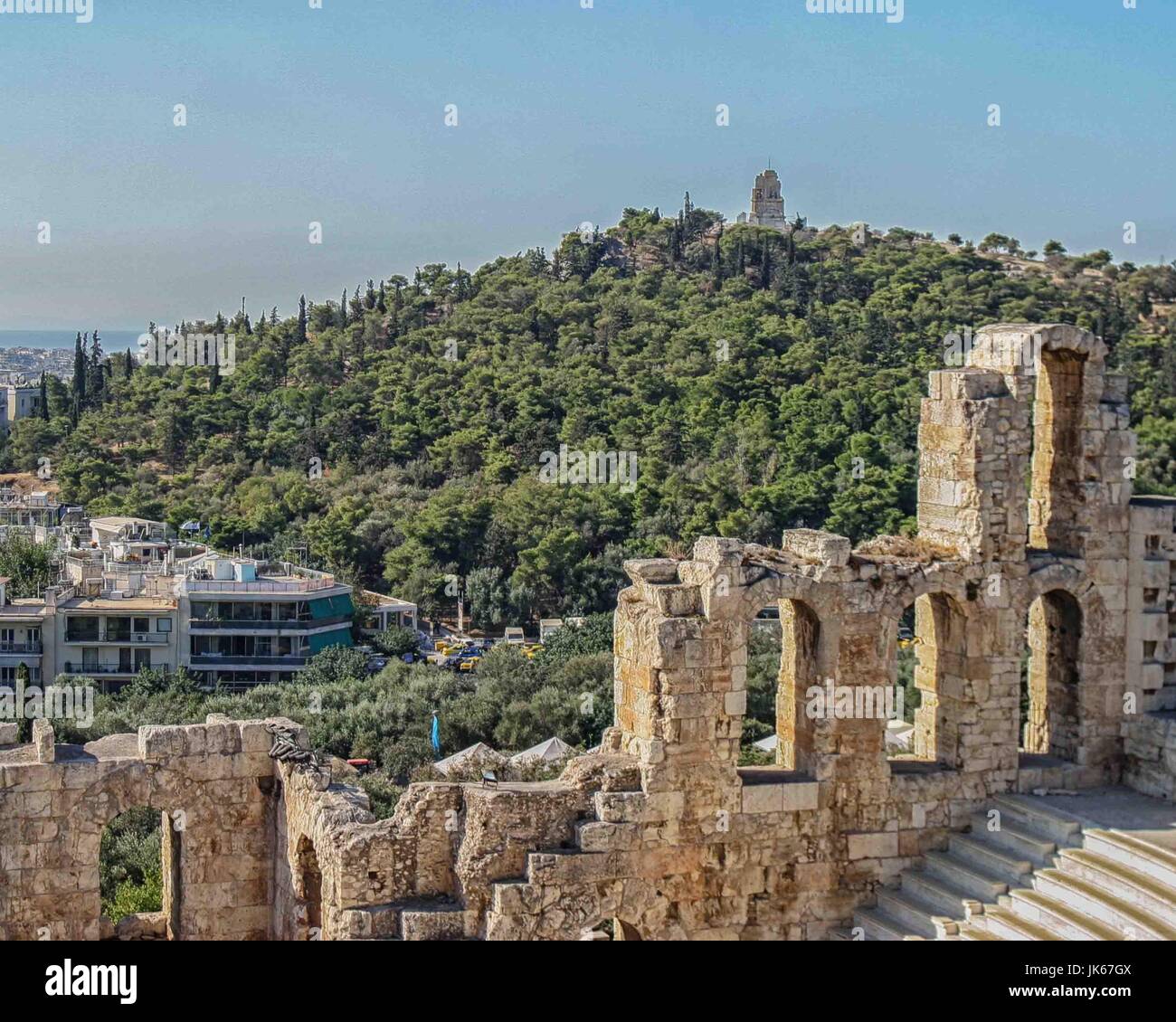 Athens, Greece. 30th Sep, 2004. A section of the Odeon of Herodes ...