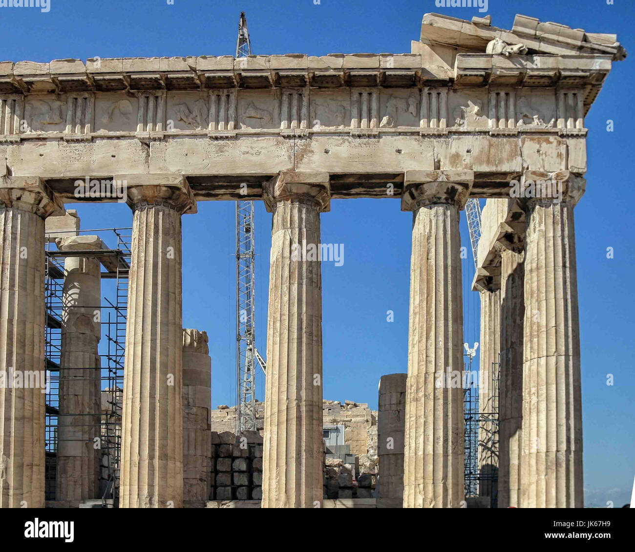 Athens, Greece. 30th Sep, 2004. The Doric columns on the northeast ...