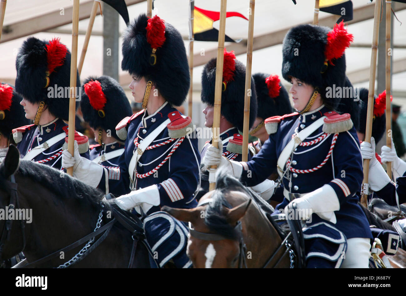 Brussels, Belgium. 21st July, 2017. Ladies of the Belgian Royal Guard ...