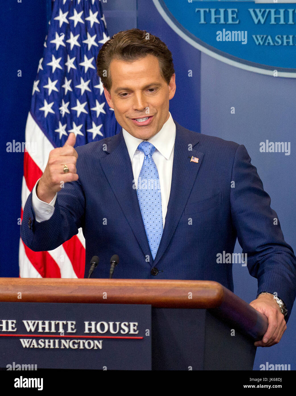 Incoming White House communications director Anthony Scaramucci answers ...