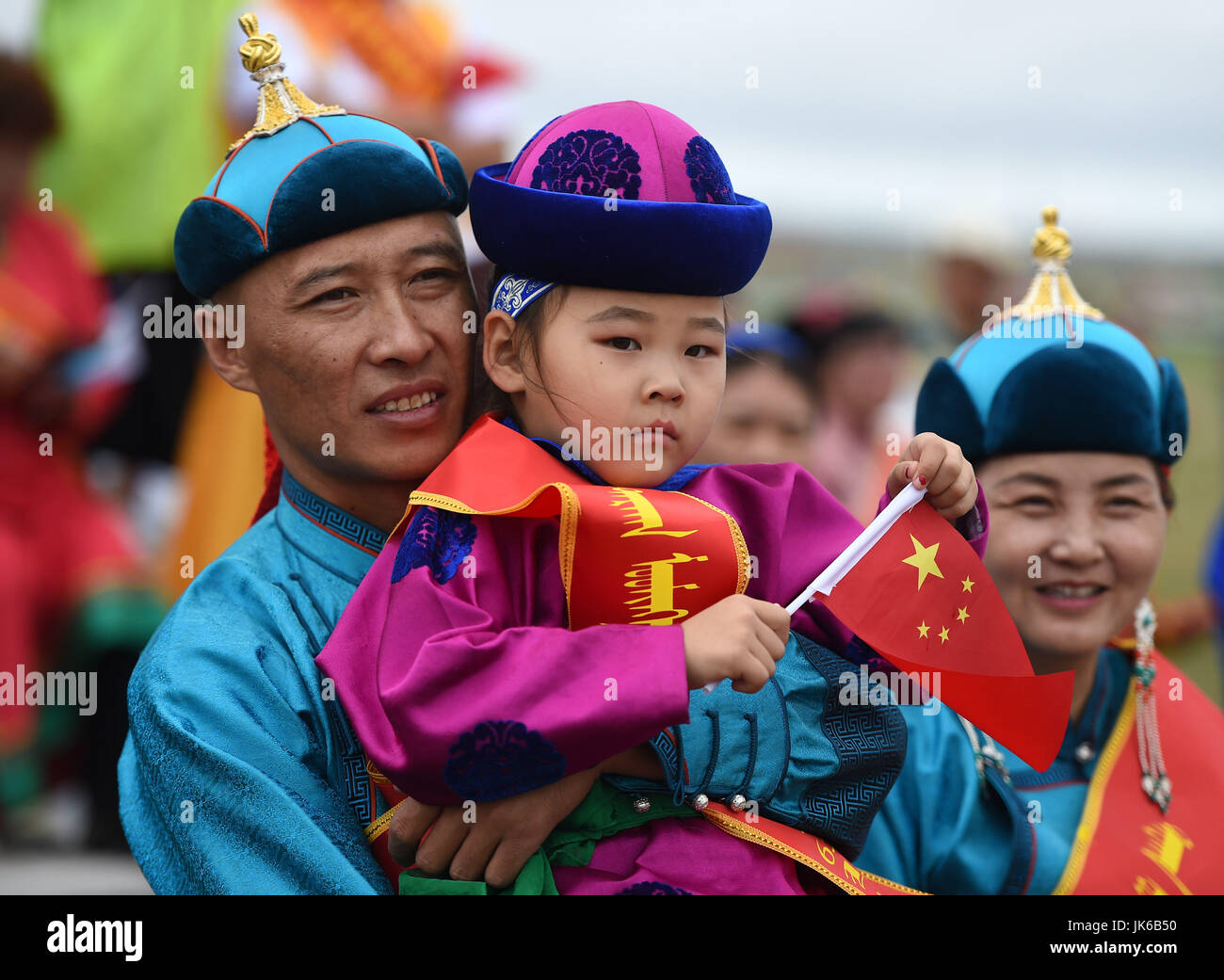 Inner Mongolia. 22nd July, 2017. A family of Mongolian ethnic group ...