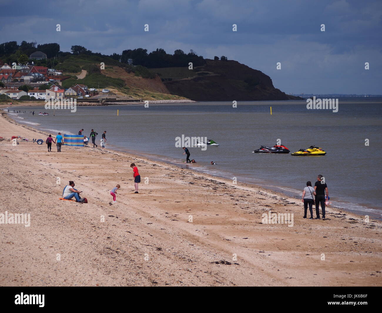 Leysdown on sea, Kent, UK. 22 July, 2017. A sunny, windy & warm morning ...