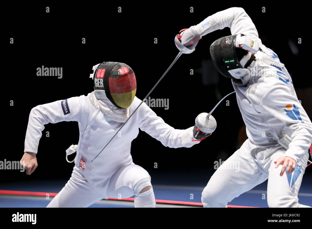 Leipzig, Germany. 22nd July, 2017. The German épée fencer Richard ...