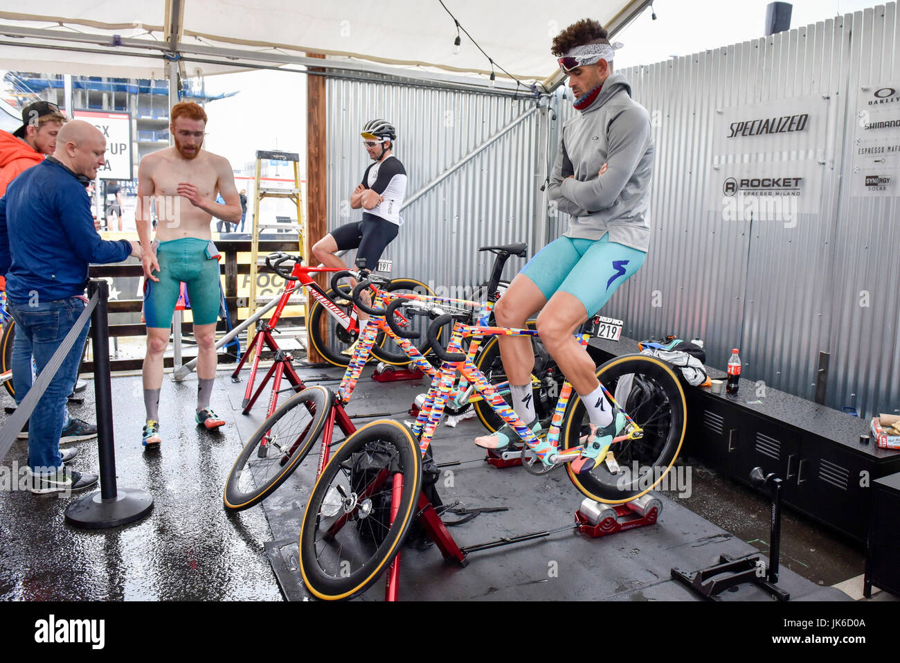 London, UK. 22 July 2017. World class international cyclists on ...
