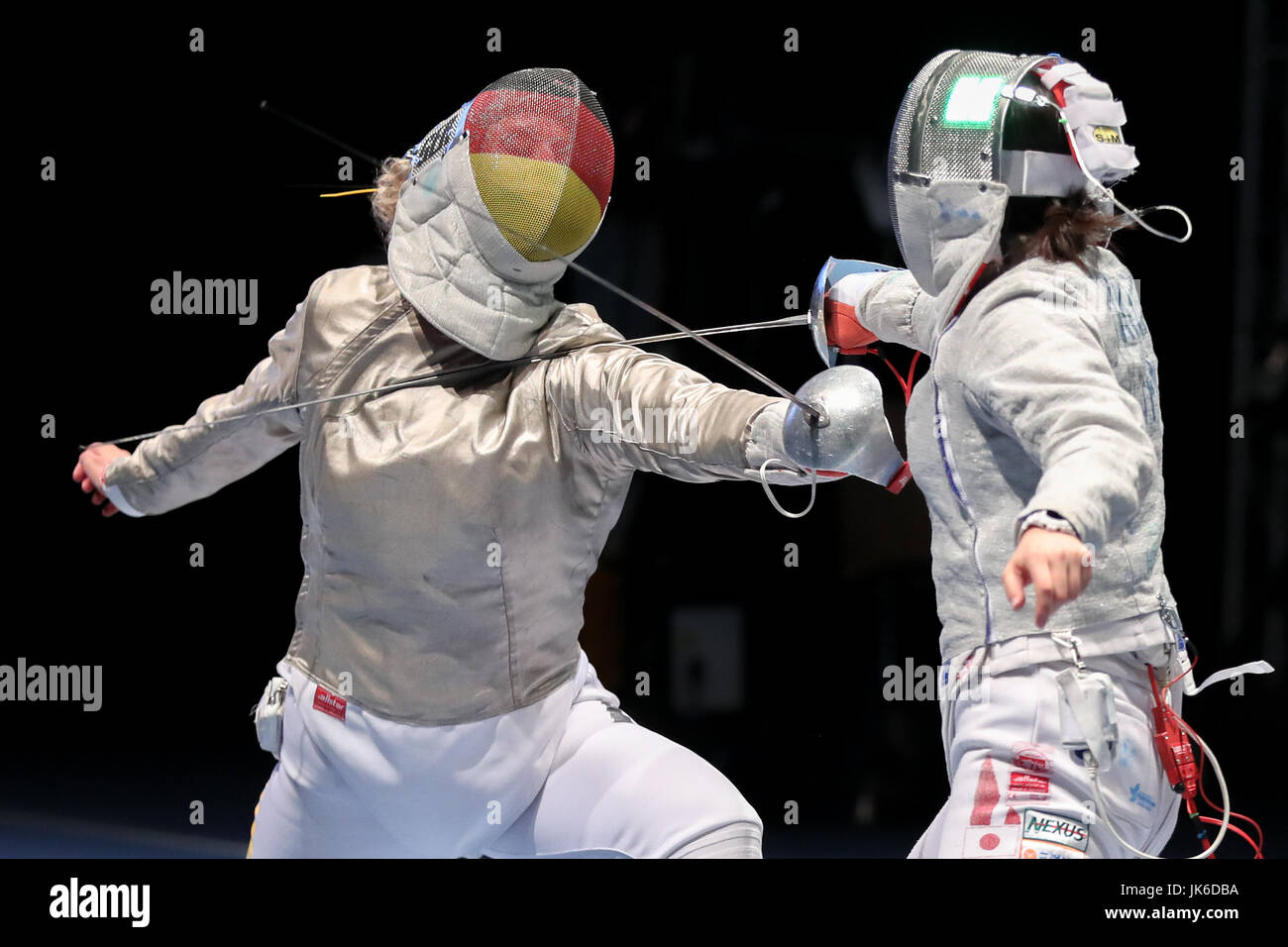 Leipzig, Germany. 22nd July, 2017. The German sabre fencer Ann-Sophie ...