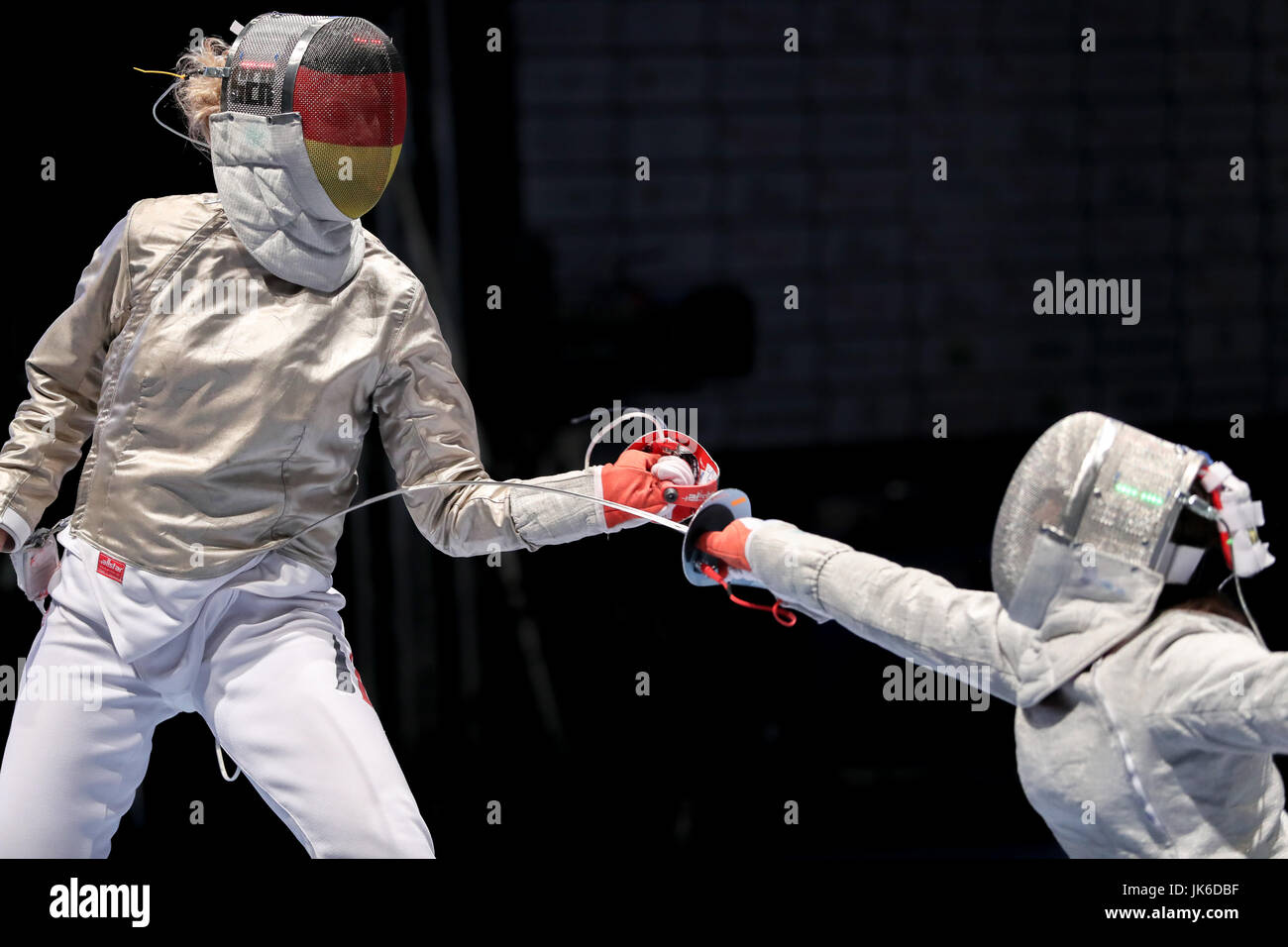 Leipzig, Germany. 22nd July, 2017. The German sabre fencer Ann-Sophie ...