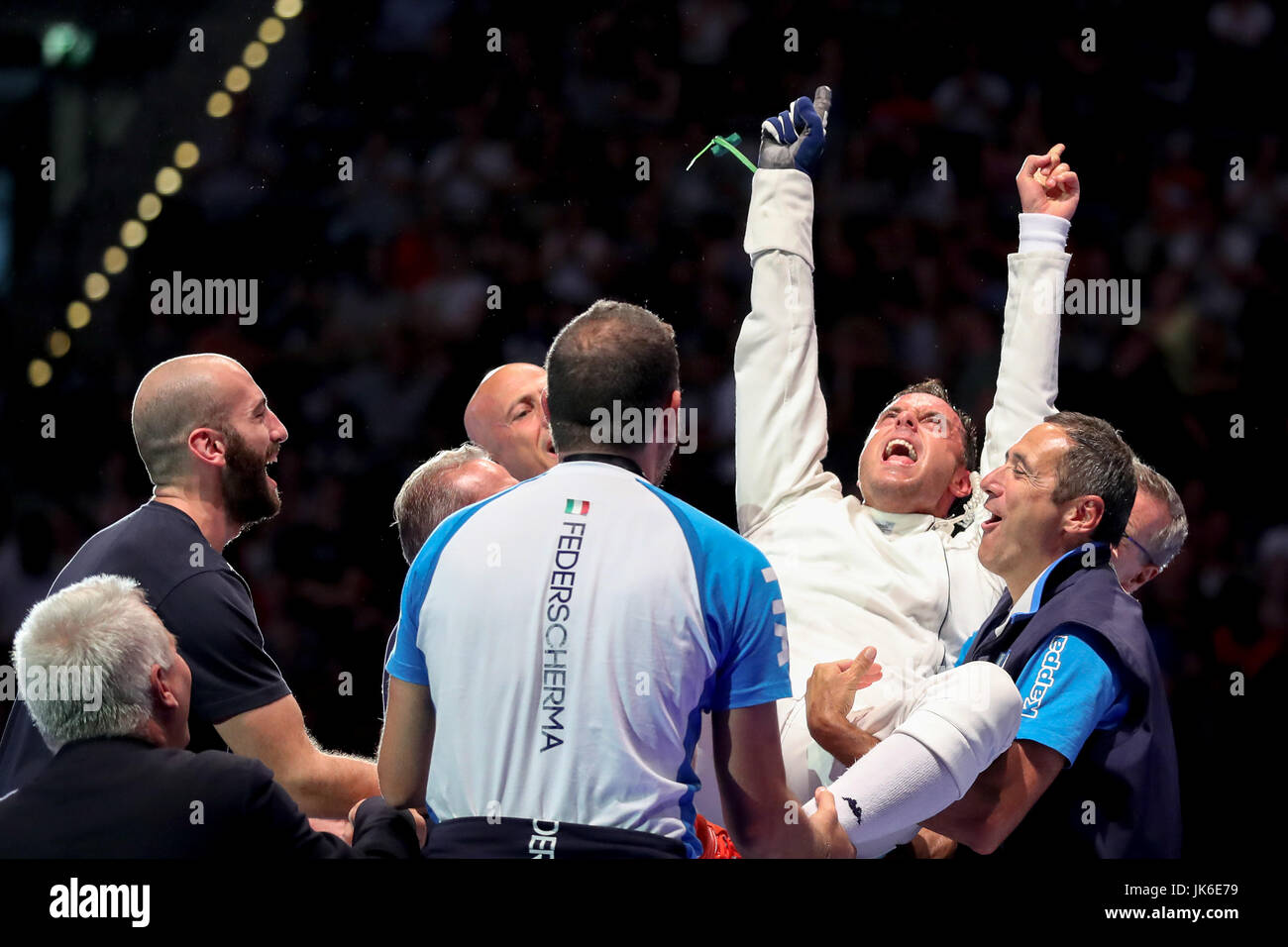 Leipzig, Germany. 22nd July, 2017. Italian epee fencer Paolo Pizzo ...