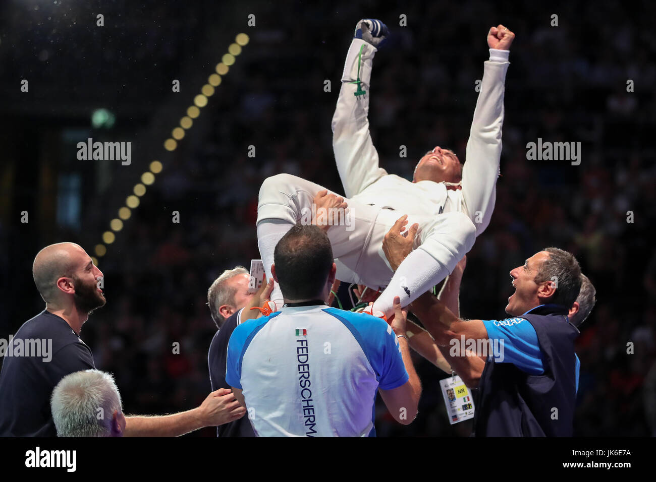 Leipzig, Germany. 22nd July, 2017. Italian epee fencer Paolo Pizzo ...