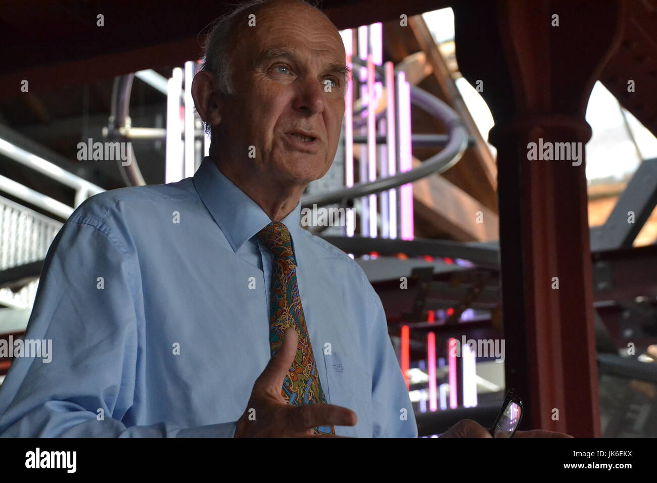 Sir Vince Cable MP, the leader of the Liberal Democrats, visits the ...