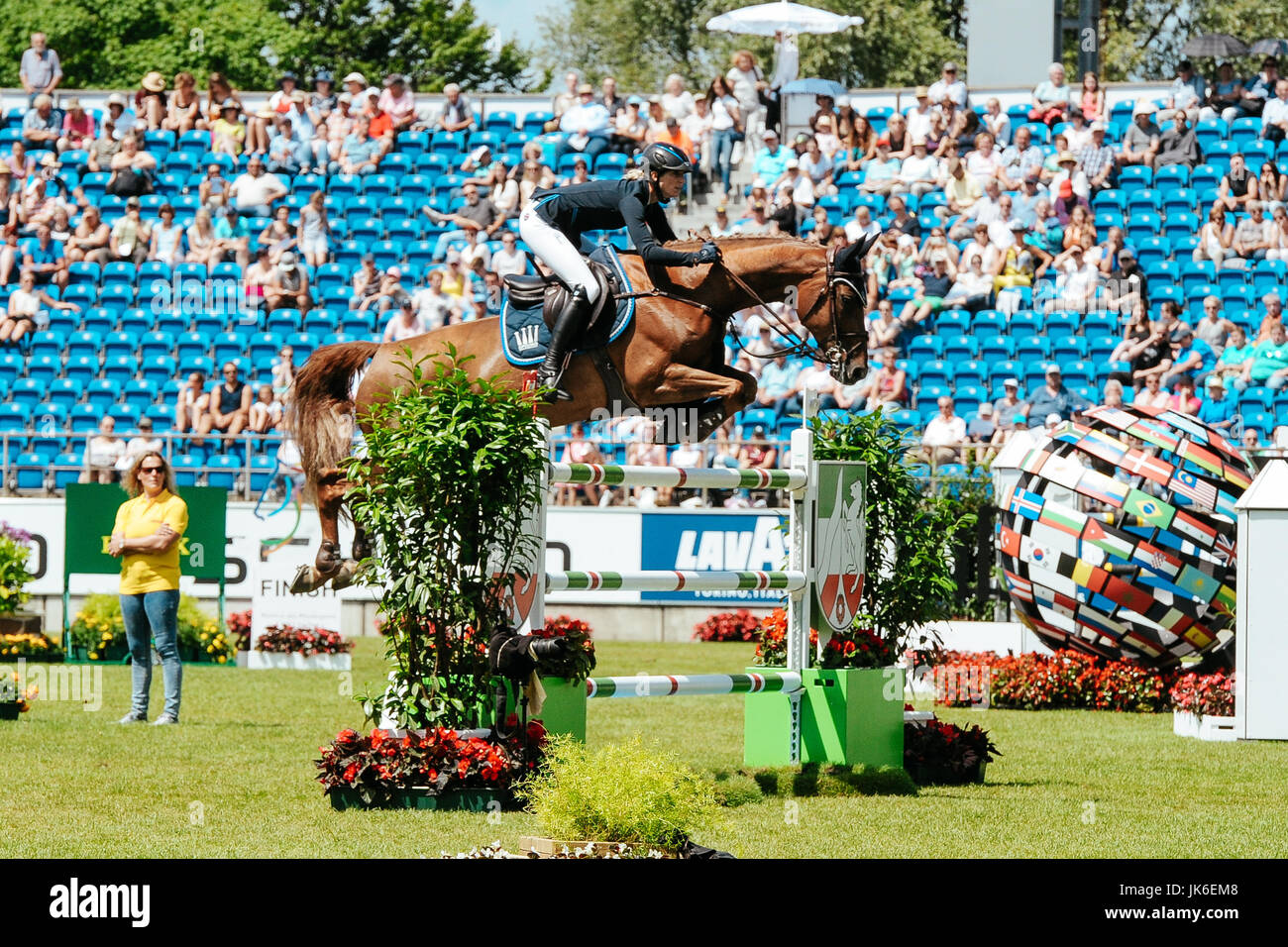 Aachen, Germany. 21st July, 2017. Showjumper Simone Blum on horse DSP ...