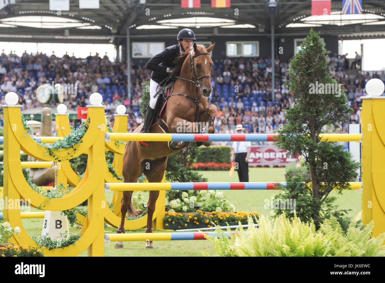 Showjumper Kevin Staut on horse Ayade de Septon Et HDC jumps over a ...