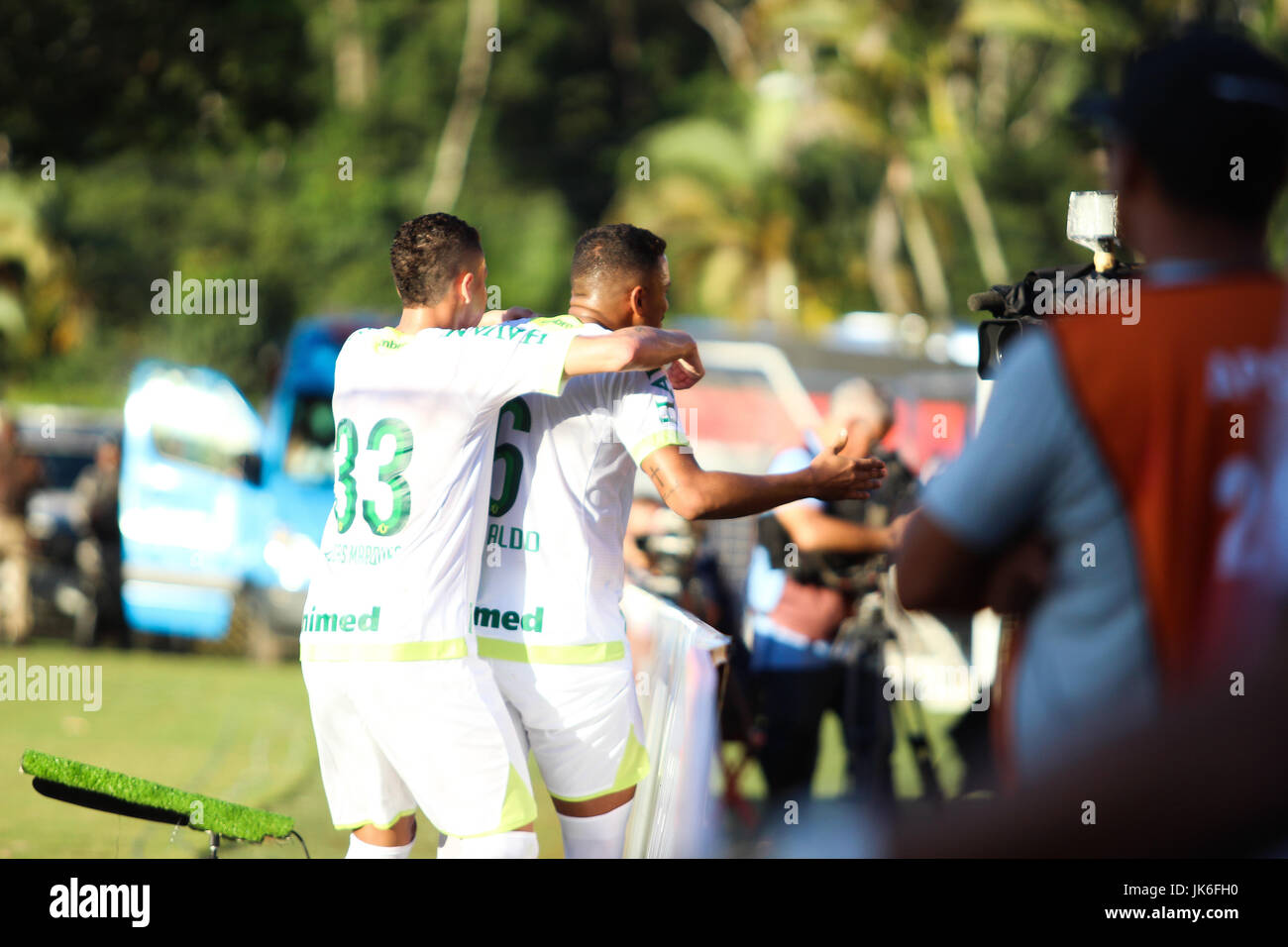 Salvador, Brazil. 22nd July, 2017. Reinaldo player celebrating goal of ...