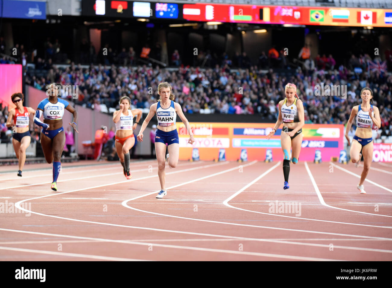 Sophie Hahn and Kadeena Cox crossing the line one-two gold silver in ...