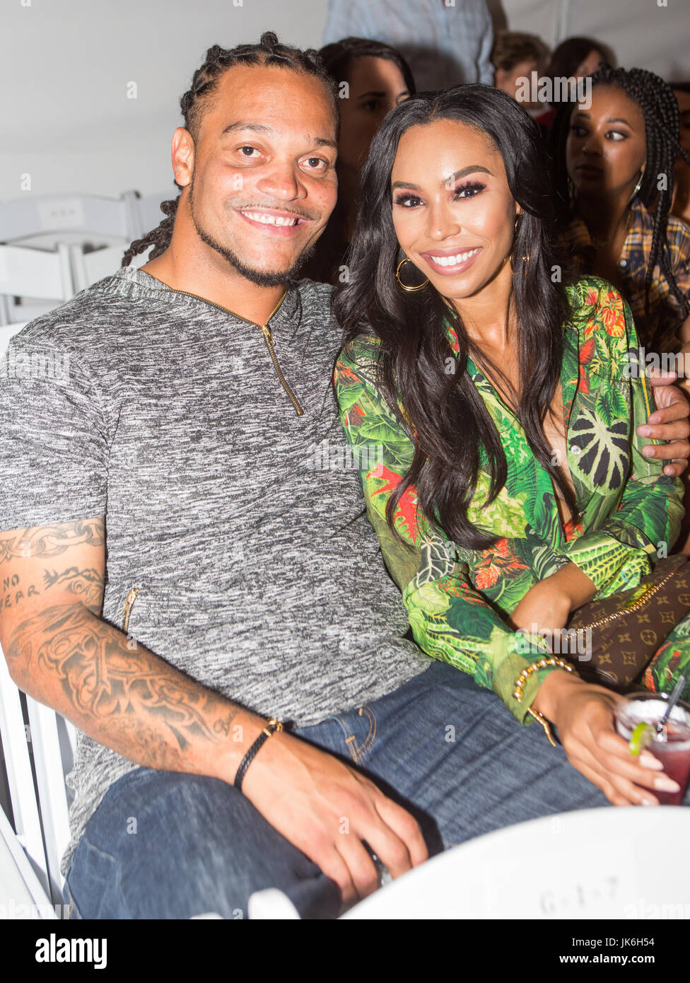 MIAMI BEACH, FL - JULY 21: Channing Crowder and Aja Crowder attend the ...