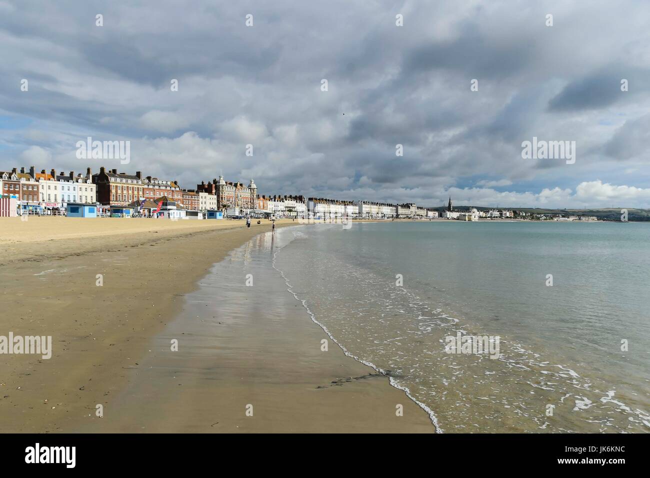 Weymouth, Dorset, UK. 23rd July 2017. UK Weather. View of the beach ...