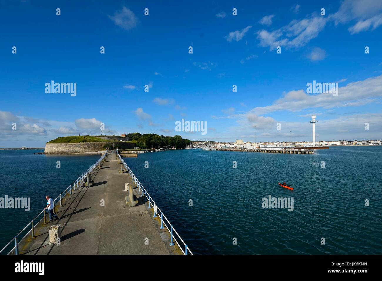 Weymouth, Dorset, UK. 23rd July 2017. UK Weather. View from the Stone ...