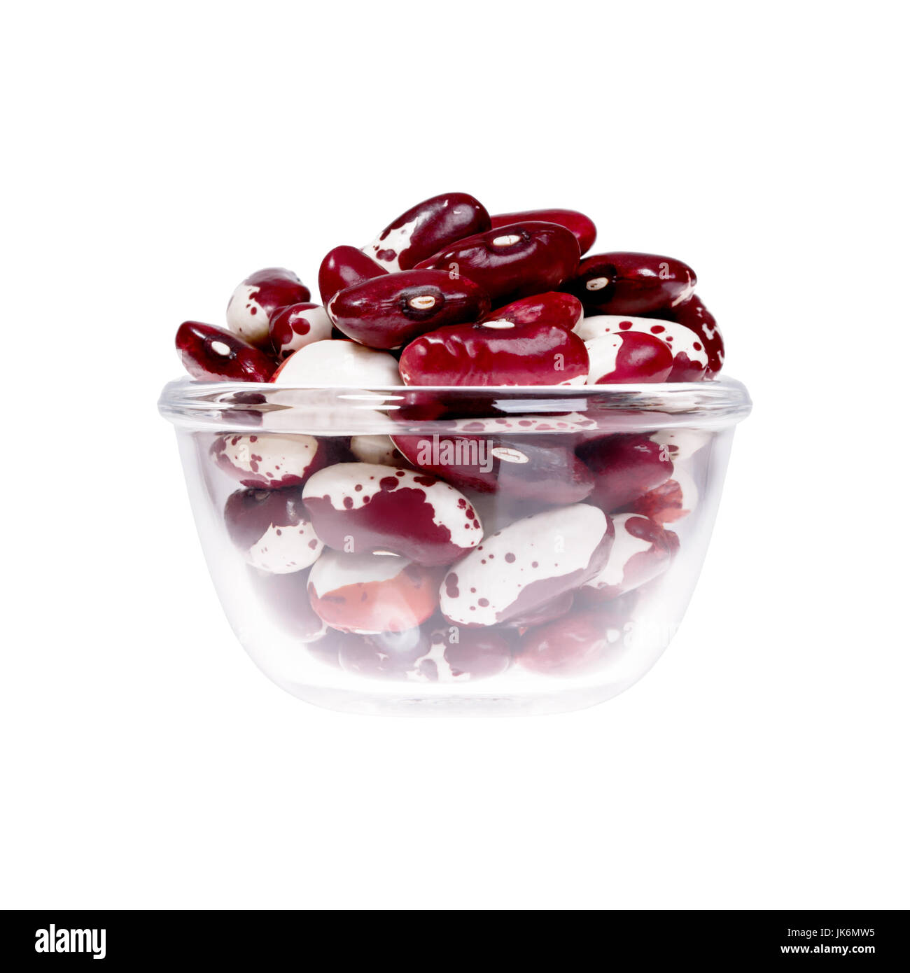 Sprouted beans in a saucer on white background Stock Photo - Alamy
