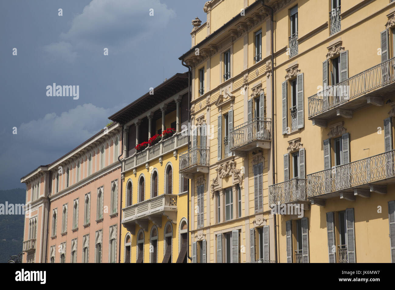 Italy, Lombardy, Lakes Region, Lake Como, Como, Piazza Cavour buildings ...
