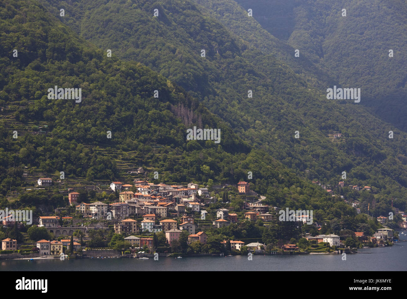Italy, Lombardy, Lakes Region, Lake Como, Laglio, town view from ...