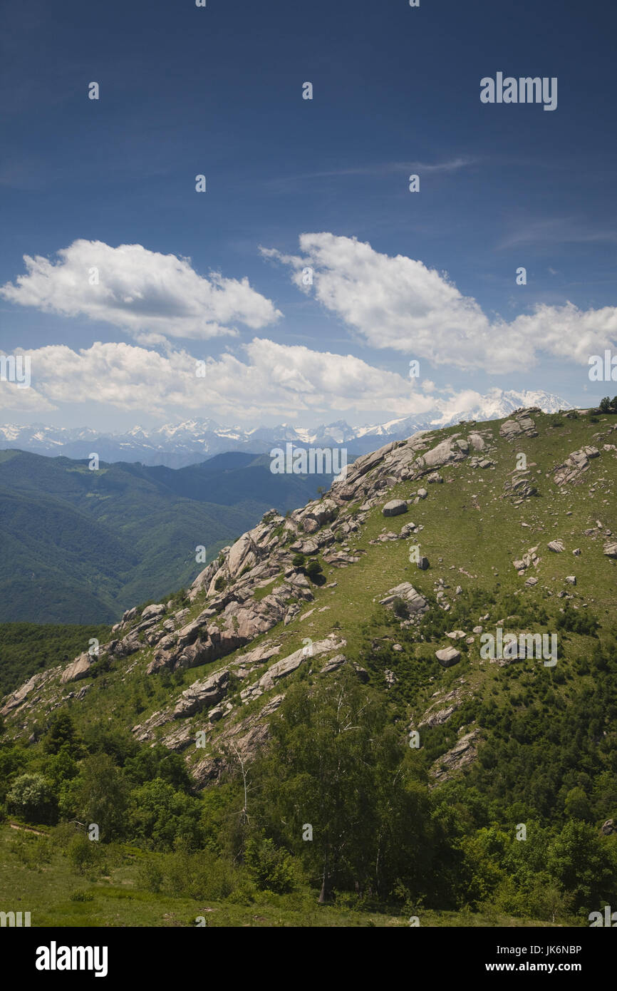 Italy, Piedmont, Lake Maggiore, Mottarone, landscape from Mount ...