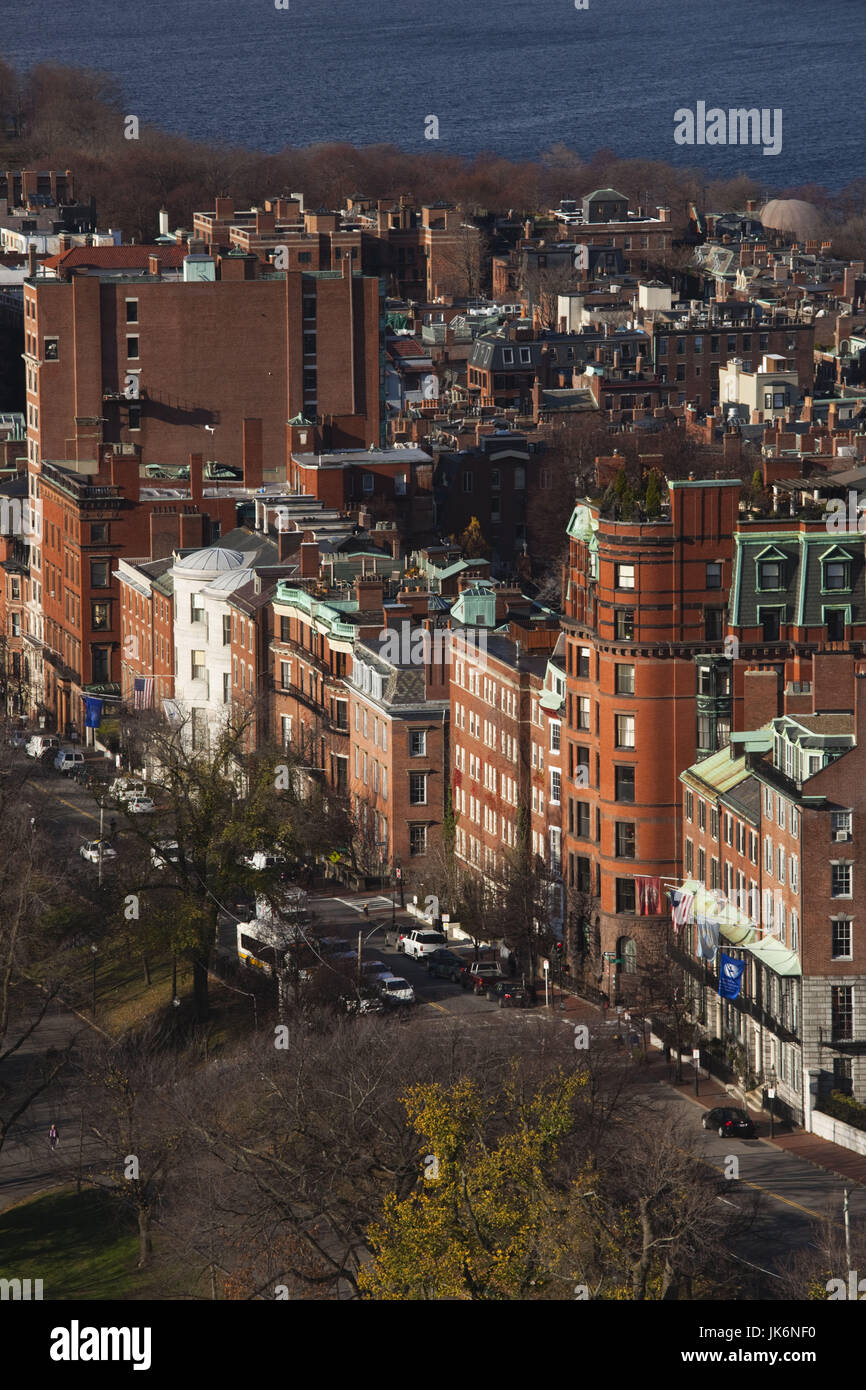 USA, Massachusetts, Boston, Beacon Street, high angle view, daytime ...