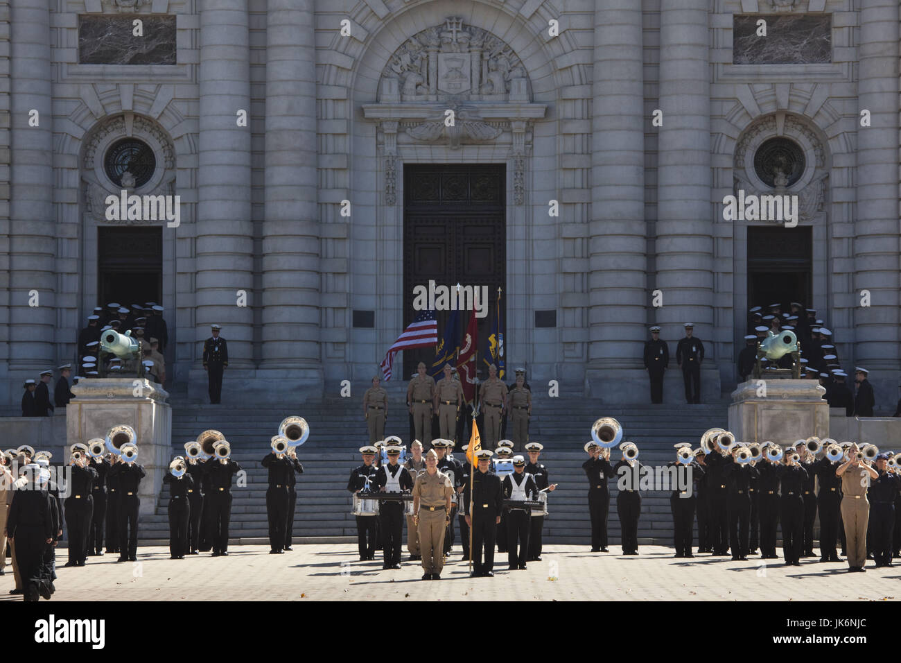 Navy cadets at noon formation at tecumseh court nr hi-res stock ...