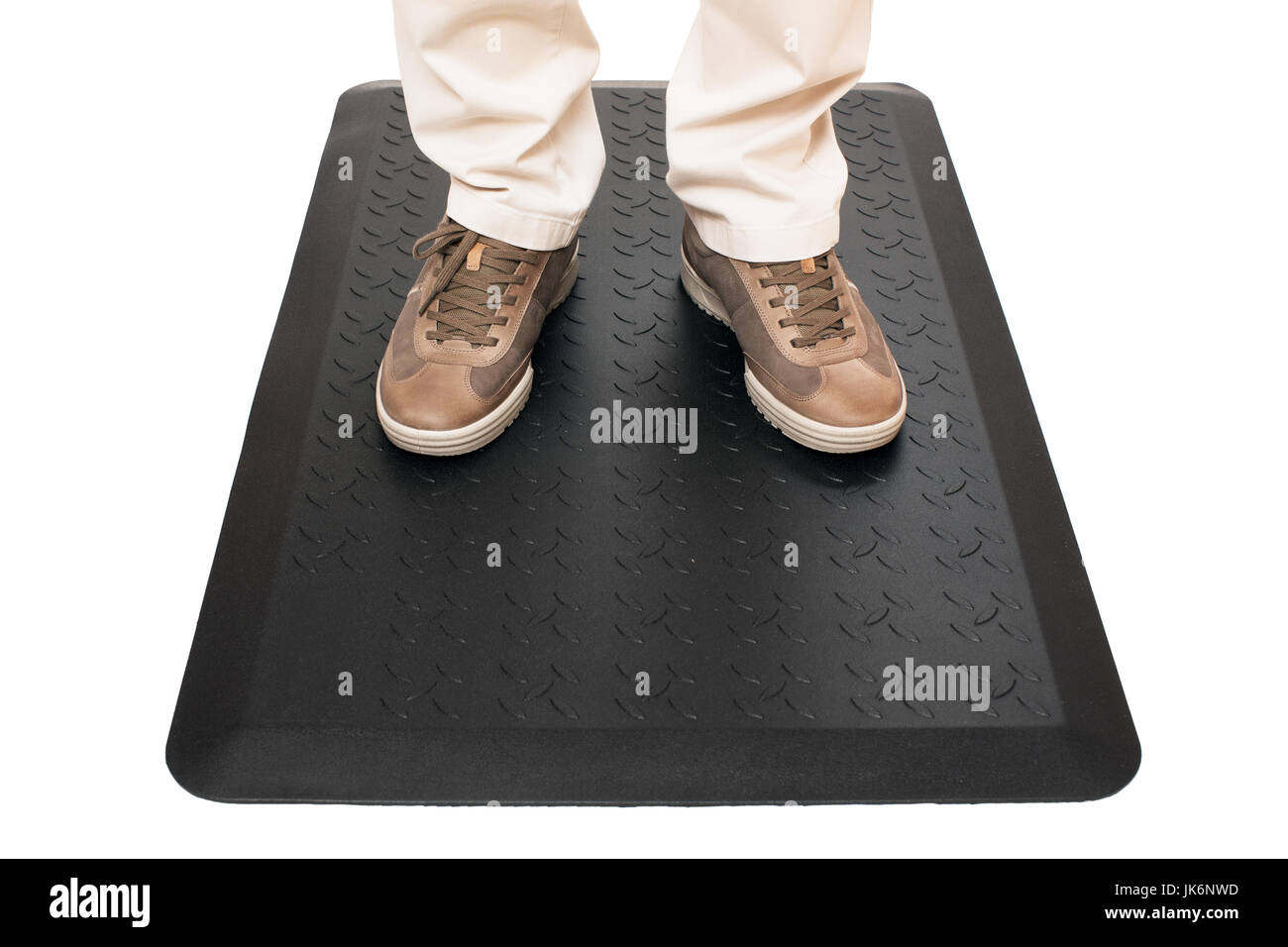 Black mat with man standing Stock Photo - Alamy