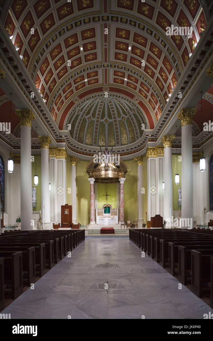 USA, Alabama, Mobile, Cathedral of Immaculate Conception, interior ...