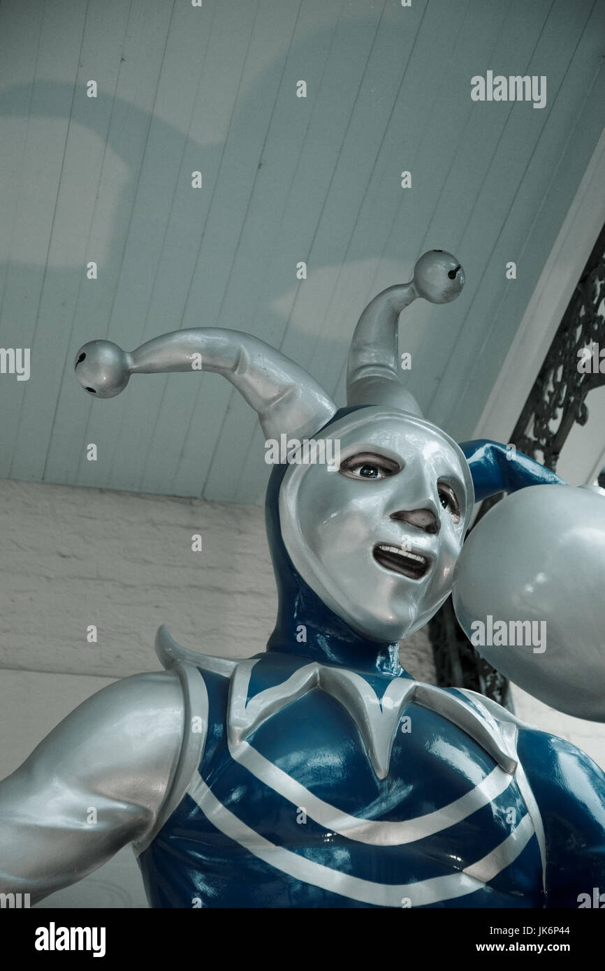 USA, Alabama, Mobile, Mardi Gras Museum of Mobile, exterior, jester ...