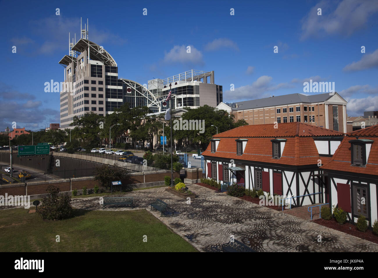 USA, Alabama, Mobile, Government Plaza and Fort Conde, b.1711 Stock ...