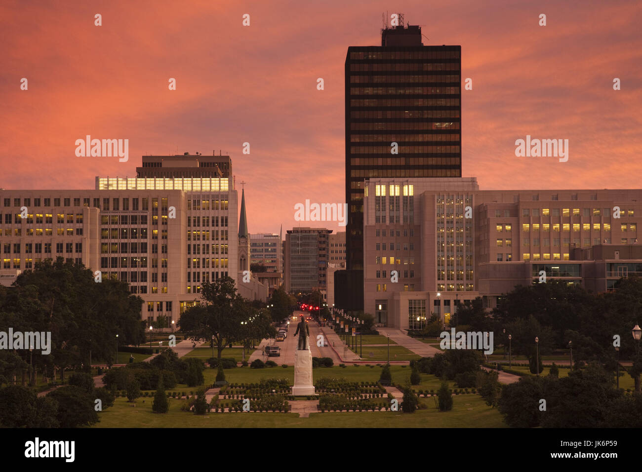 USA, Louisiana, Baton Rouge, city skyline from the Louisiana State ...