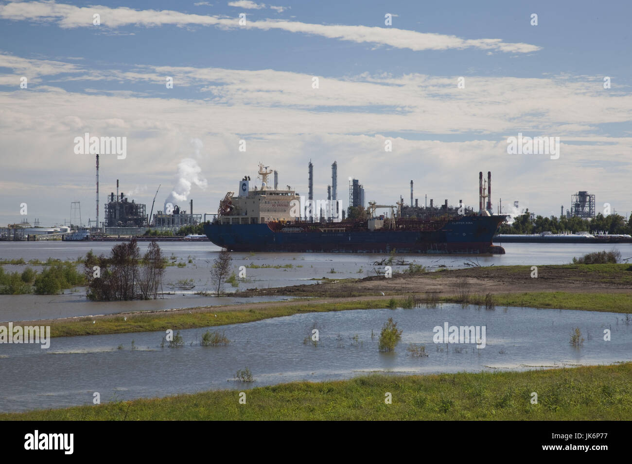 USA, Louisiana, Norco, Oil Tankers on the Mississippi River Stock Photo ...