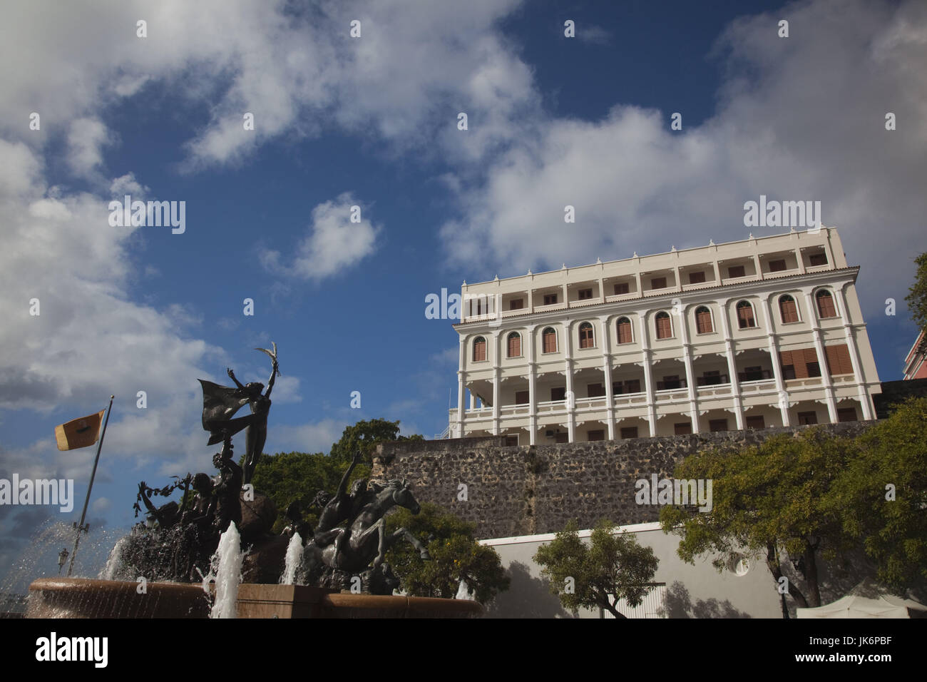 Puerto Rico, San Juan, Old San Juan, Raices Fountain and government ...