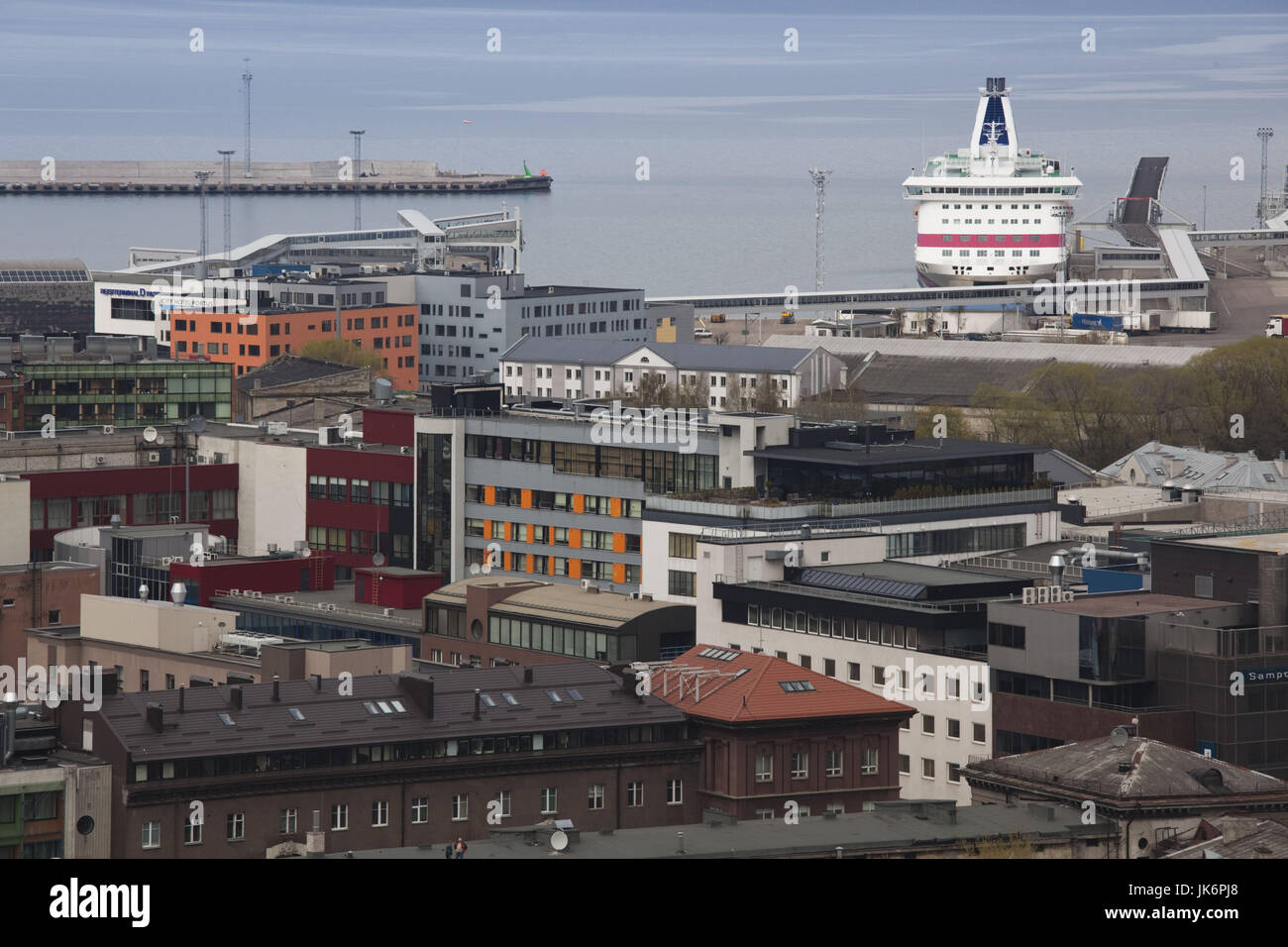 Estonia, Tallinn, ferry port, elevated view Stock Photo - Alamy