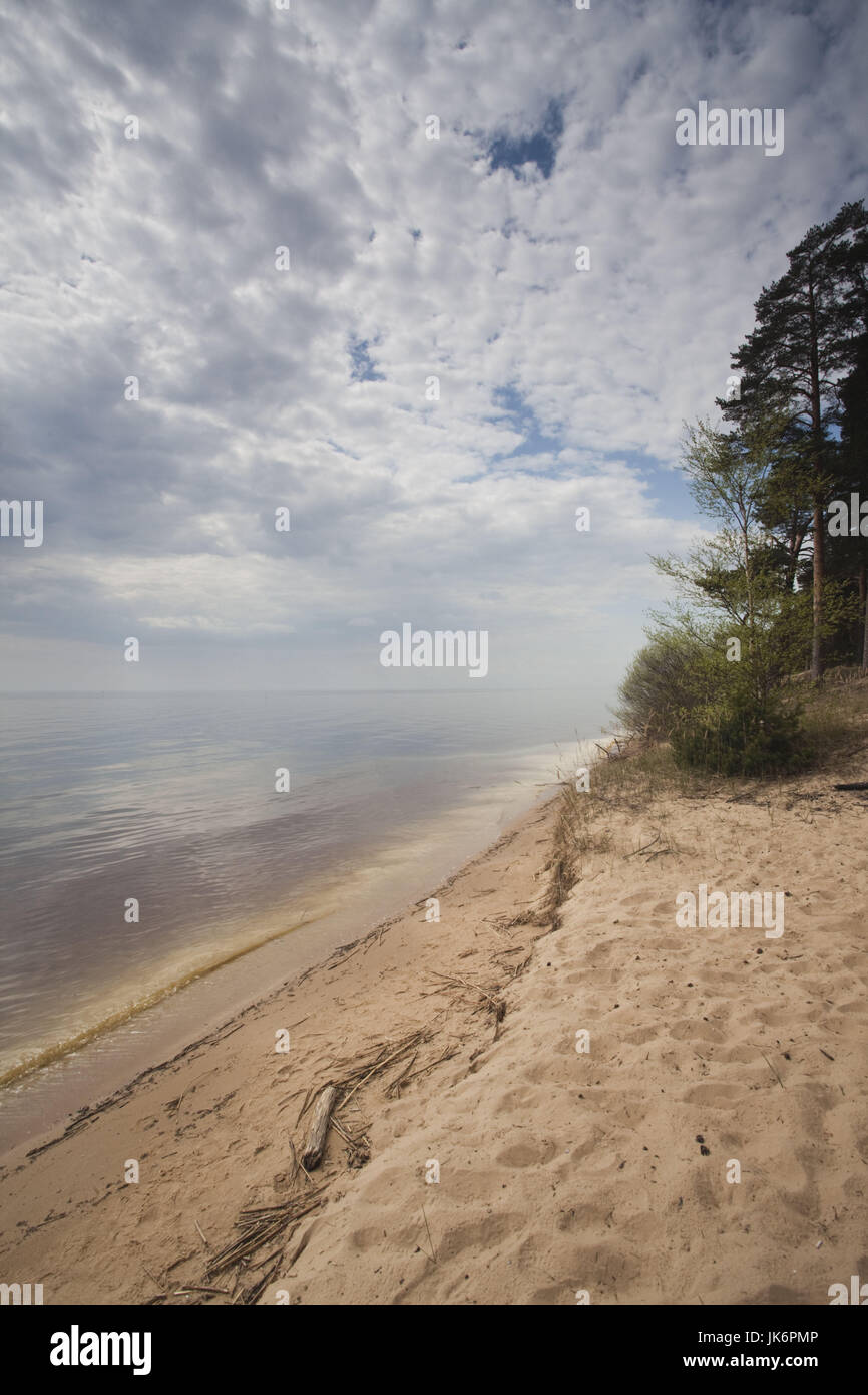 Estonia, Northeastern Estonia, Kauksi, view of Lake Peipsi on border ...