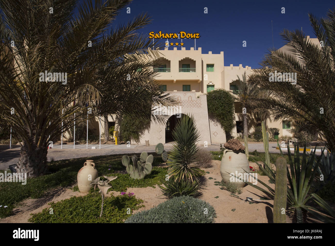 Tunisia, Sahara Desert, Douz, Zone Touristique, Hotel Sahara Douz Stock ...