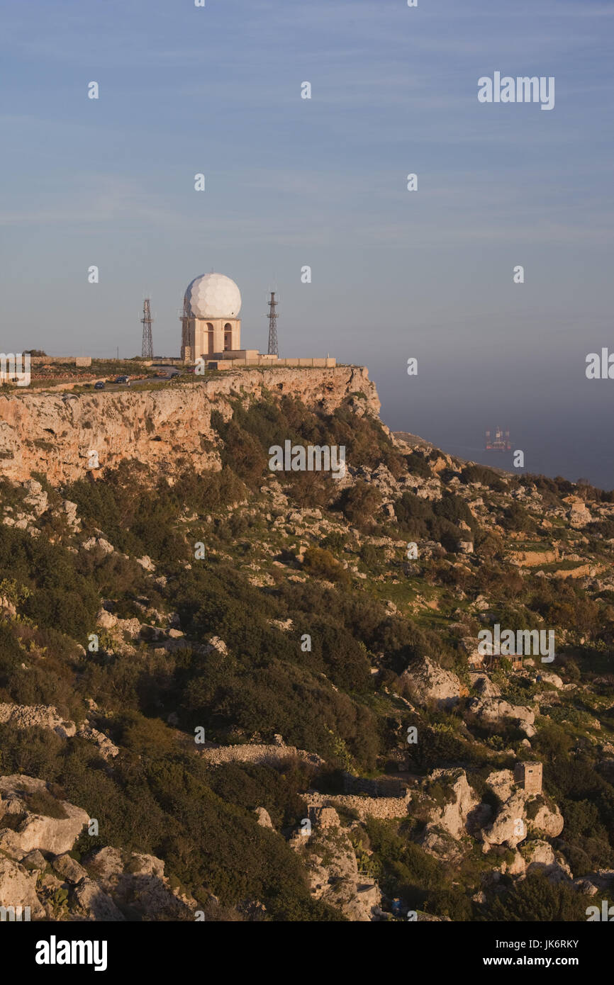 Malta, Central, Dingli, Dingli Cliffs, coastal cliff view, elev. 220 ...